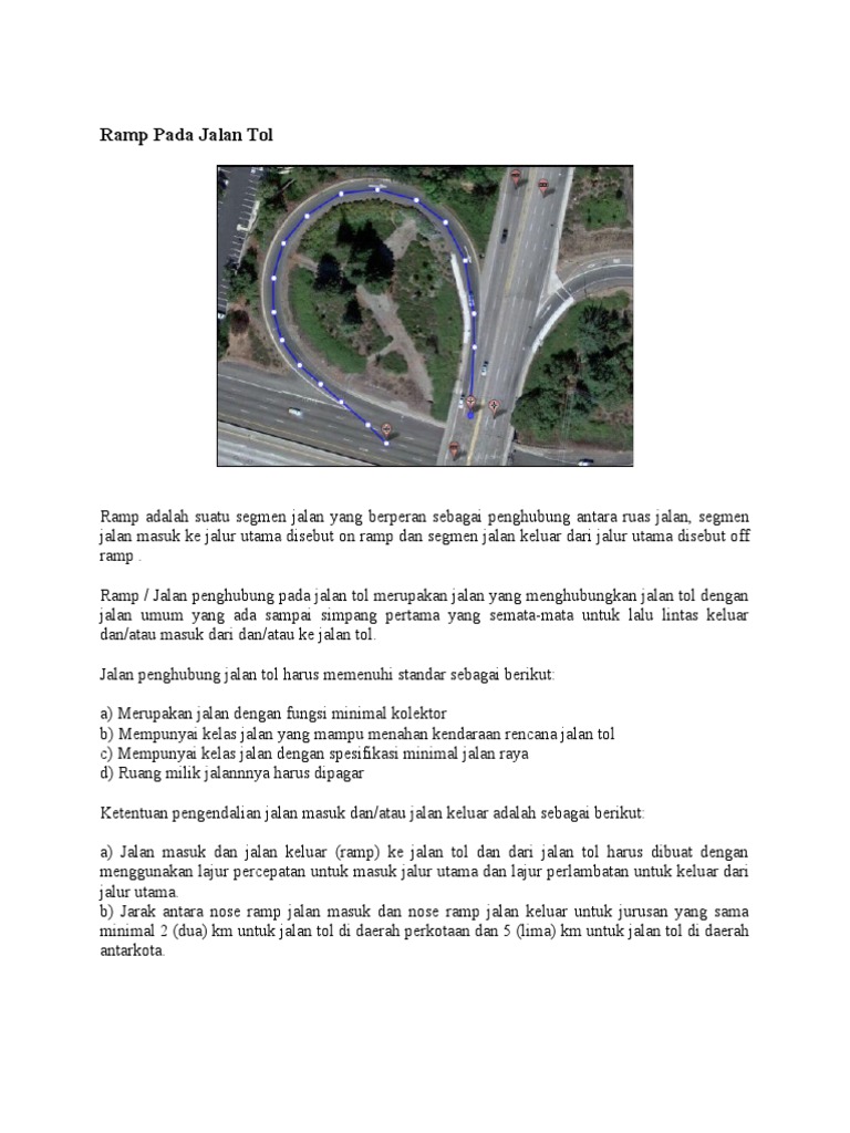 Ramp Pada Jalan Tol | PDF
