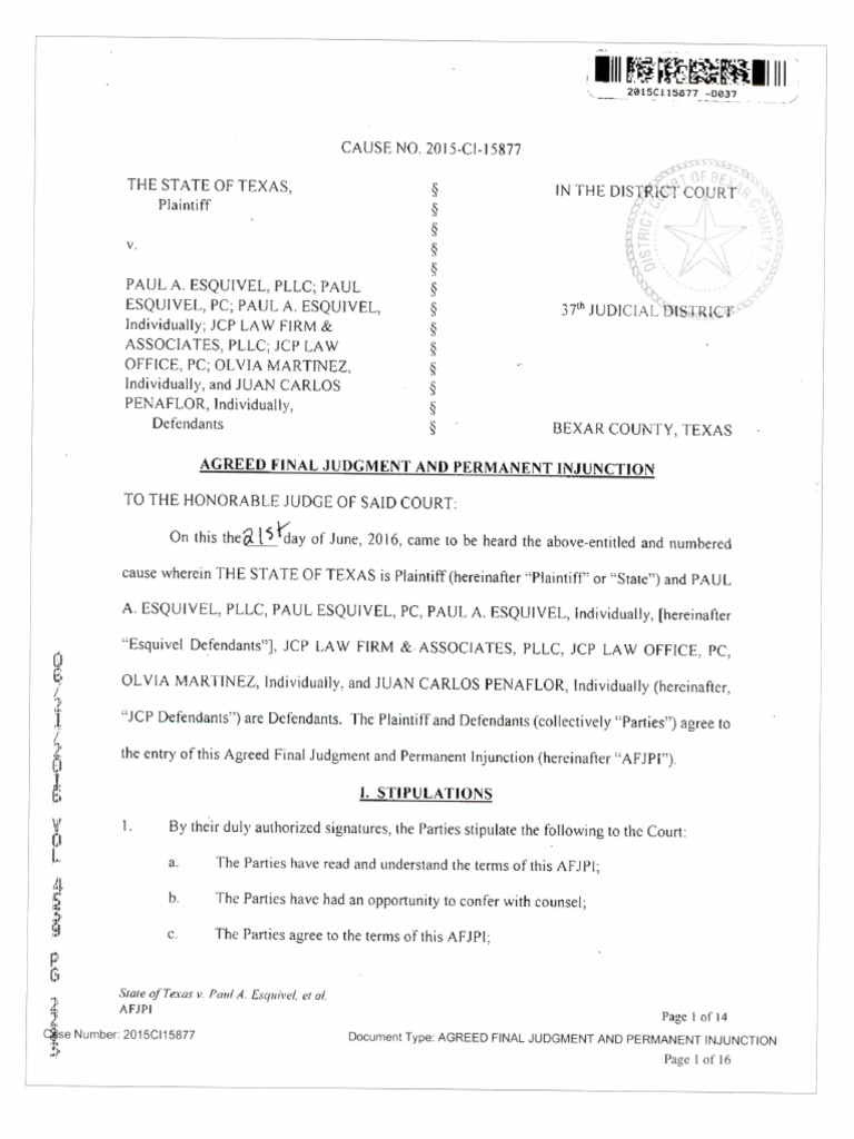 Esquivel Final Judgment and Permanent Injunction | PDF