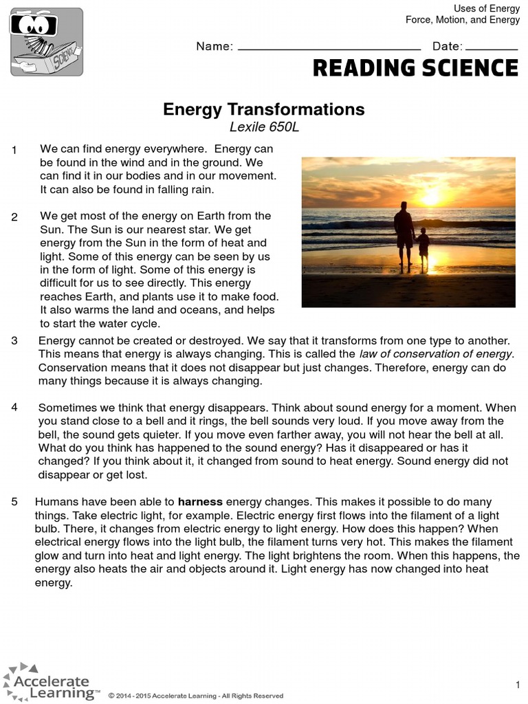 Energy Transformations Explained | PDF | Heat | Incandescent Light Bulb