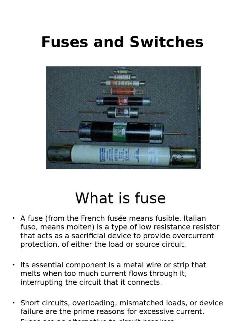 Lecture1-215331Fuses and Switches | PDF | Fuse (Electrical) | Electricity