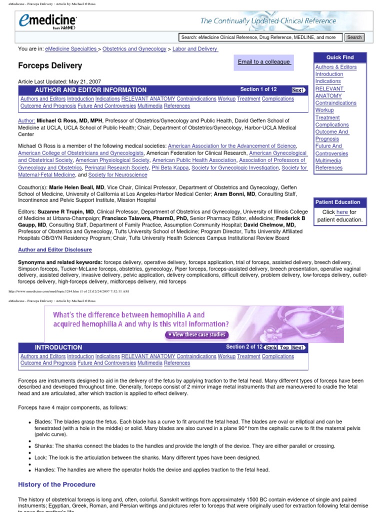 Forceps Delivery | PDF | Pelvis | Childbirth