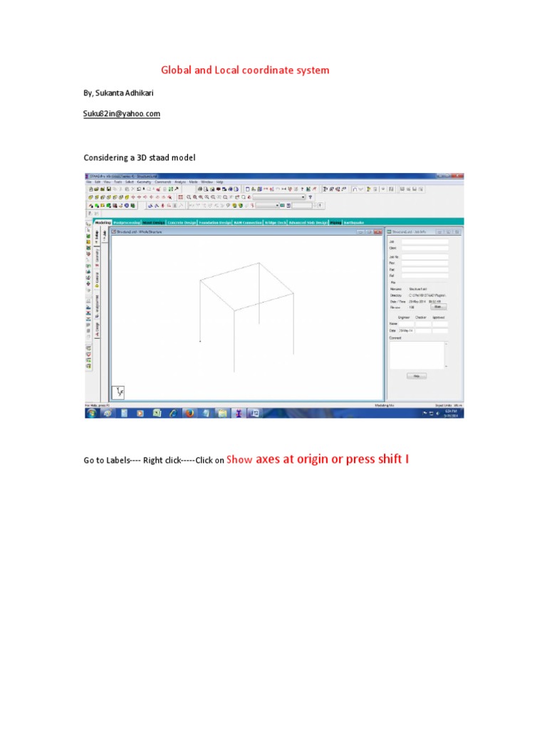 Visualizing Global and Local Coordinate Systems in STAAD: Identifying ...