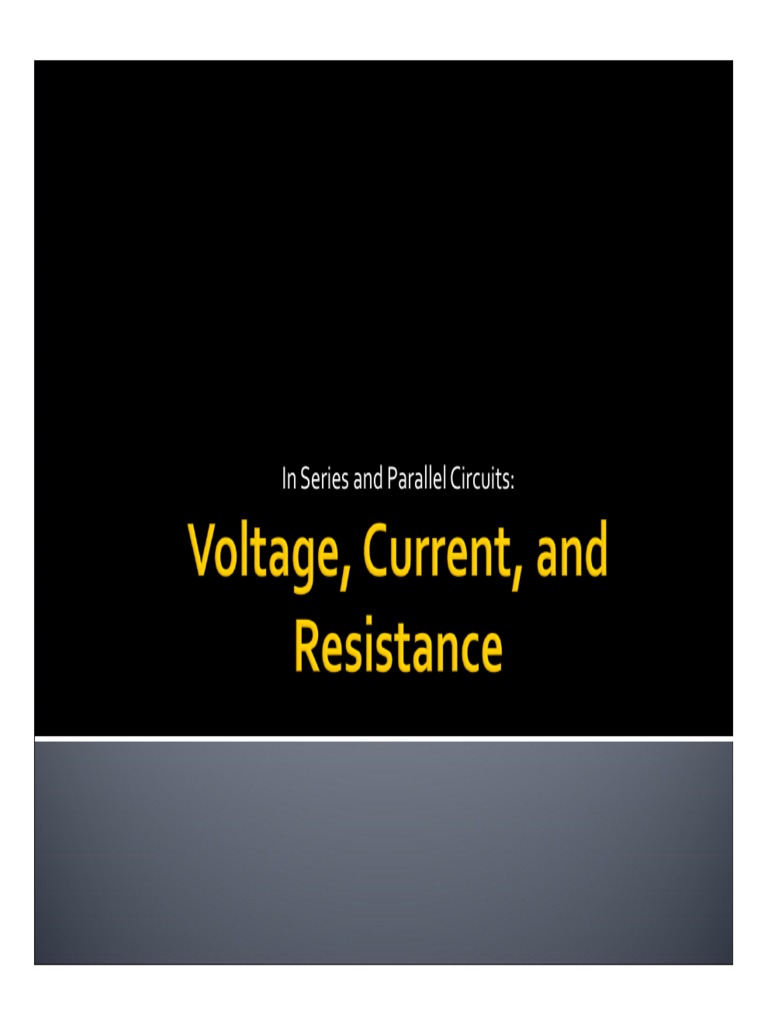 Voltage, Current, and Resistance PDF | PDF | Electrical Resistance And ...