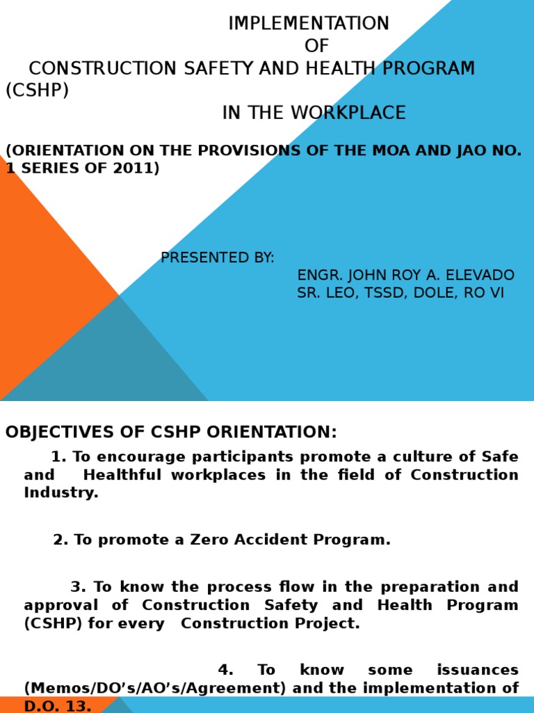 Implementation of Construction Safety and Health Program | PDF ...