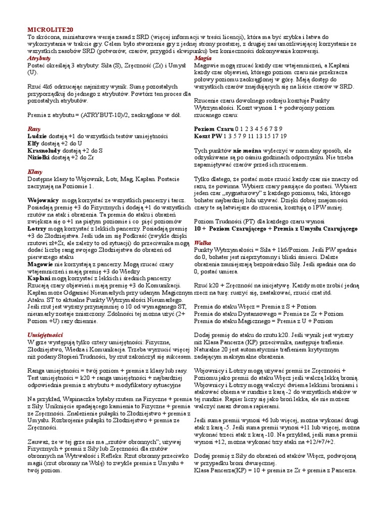 Microlite 20 PL | PDF