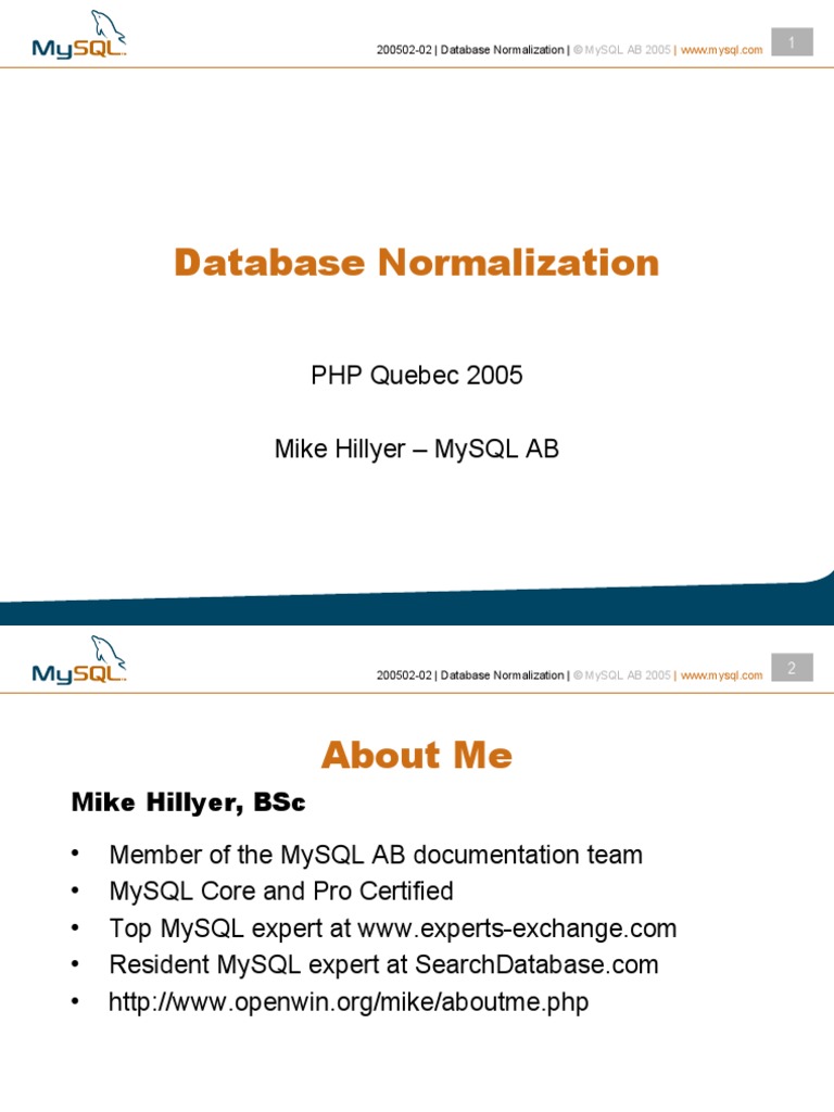 Database Normalization | PDF | Relational Database | My Sql