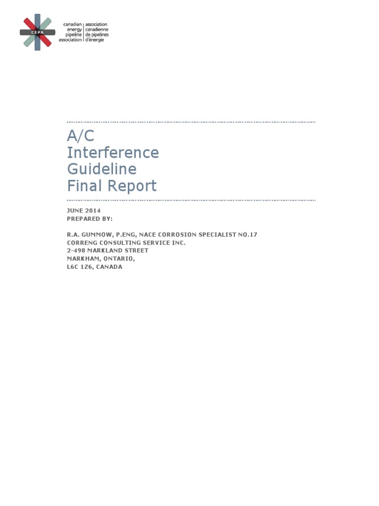 AC Interference Guidelines Report | PDF | Electric Power Transmission ...