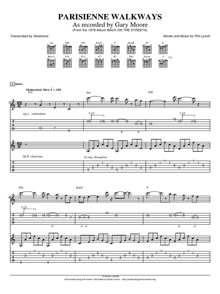 Gary Moore - Parisienne Walkway.pdf | Rock Music | Hard Rock