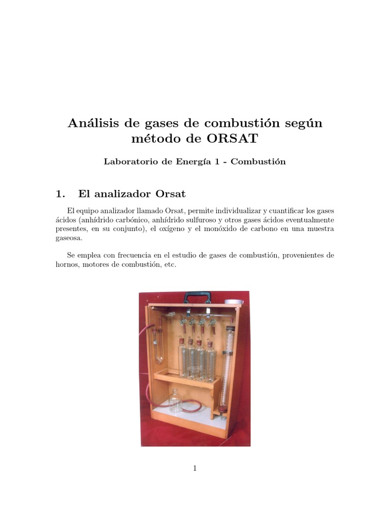 Análisis de Gases con Método Orsat | PDF | Horno | Gases