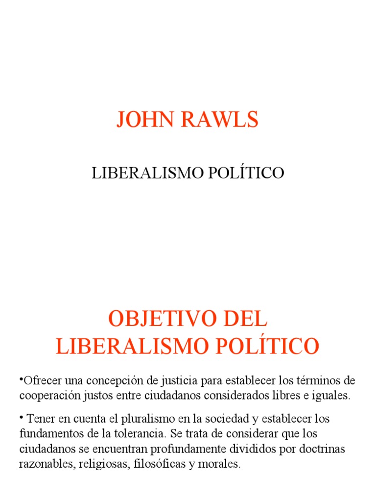 Liberalismo Político | PDF | John Rawls | Liberalismo