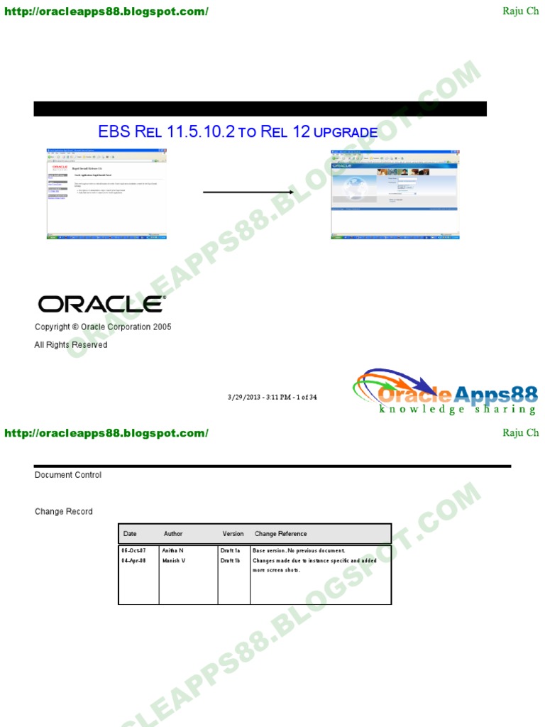 TO - R12 - Upgrade PDF | Download Free PDF | Oracle Database | Databases