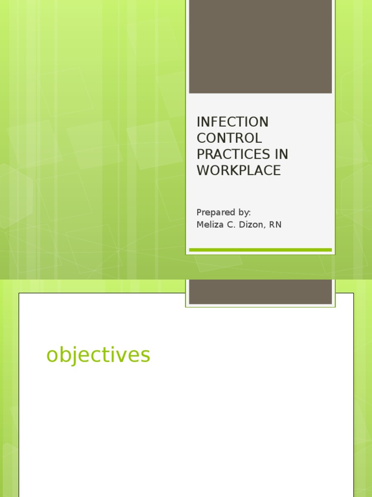 Infection Control Practices in Workplace | PDF | Infection Control ...