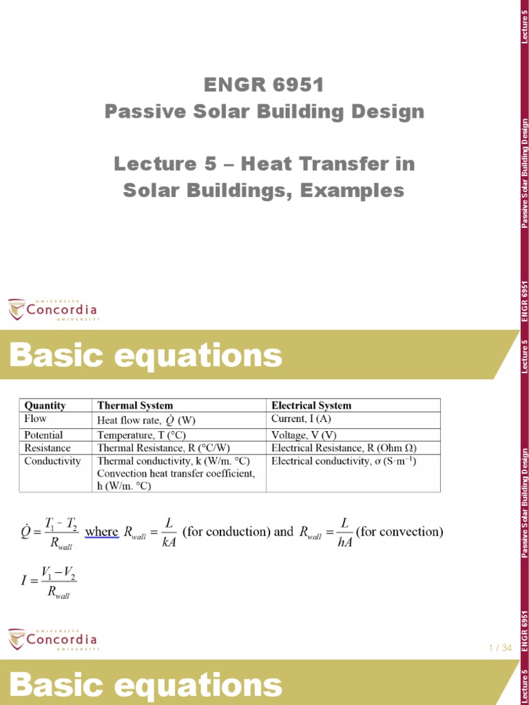 Lecture 5 Heat Transfer in Solar Buildings Examples | PDF | Electrical ...