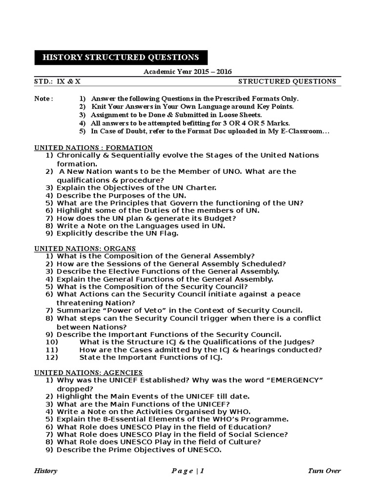 United Nations: Key Questions & Answers | PDF | United Nations General ...