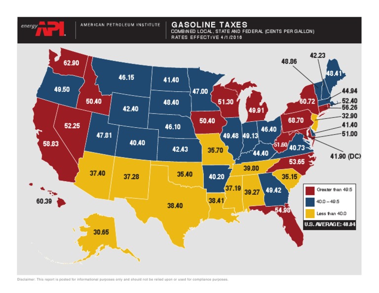 U.S. Gasoline Tax Rates Overview | PDF | Finance & Money Management