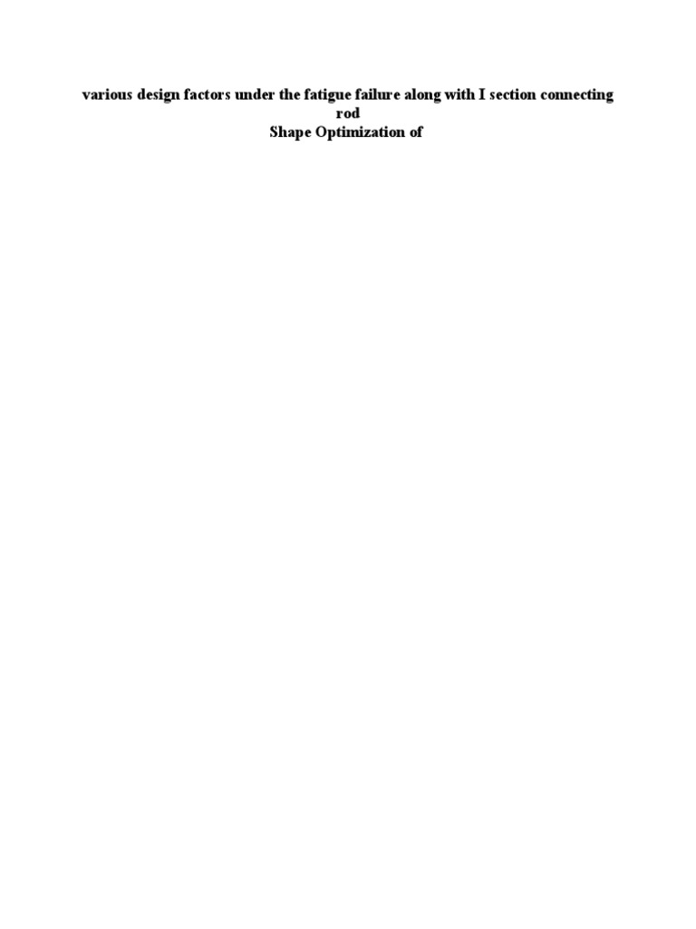 Fatigue Failure in I Section Rod Design | PDF | Technology & Engineering