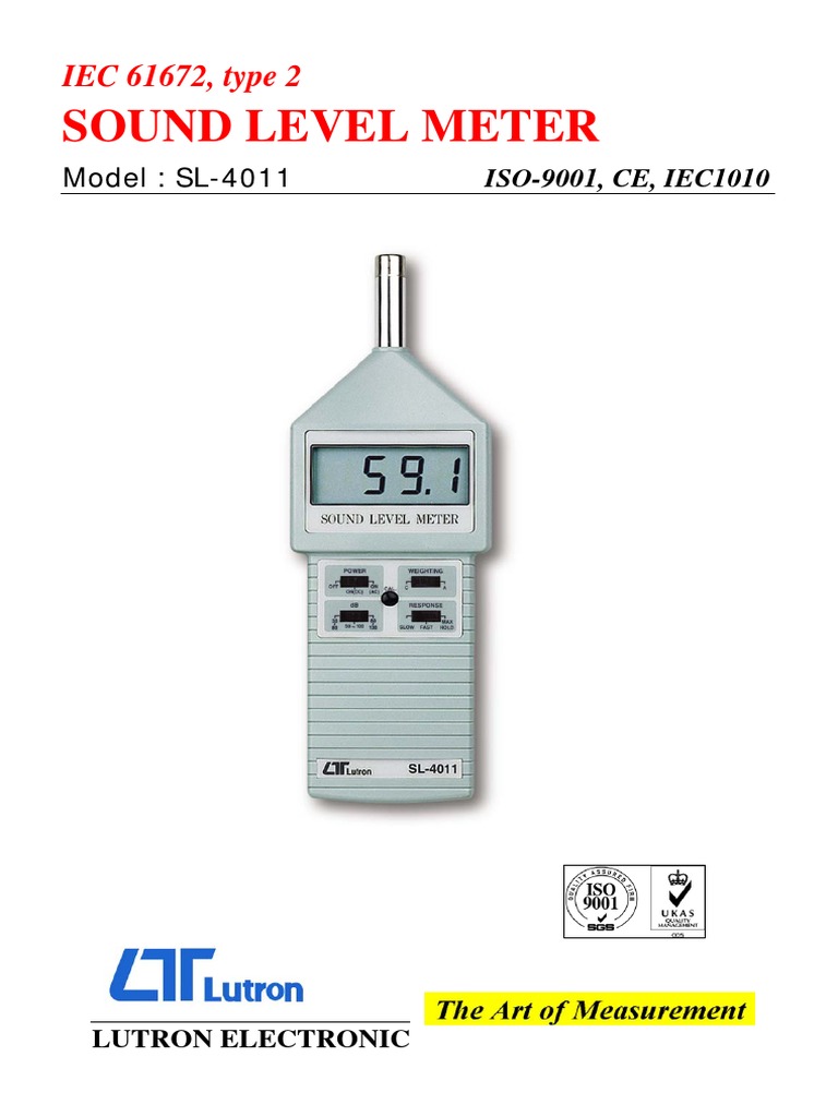 Sound Level Meter Sl-4011 | PDF | Microphone | Decibel