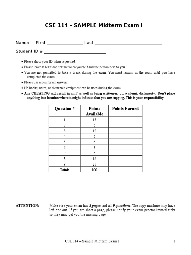 Intro To Java Practice Midterm | PDF | Parameter (Computer Programming ...