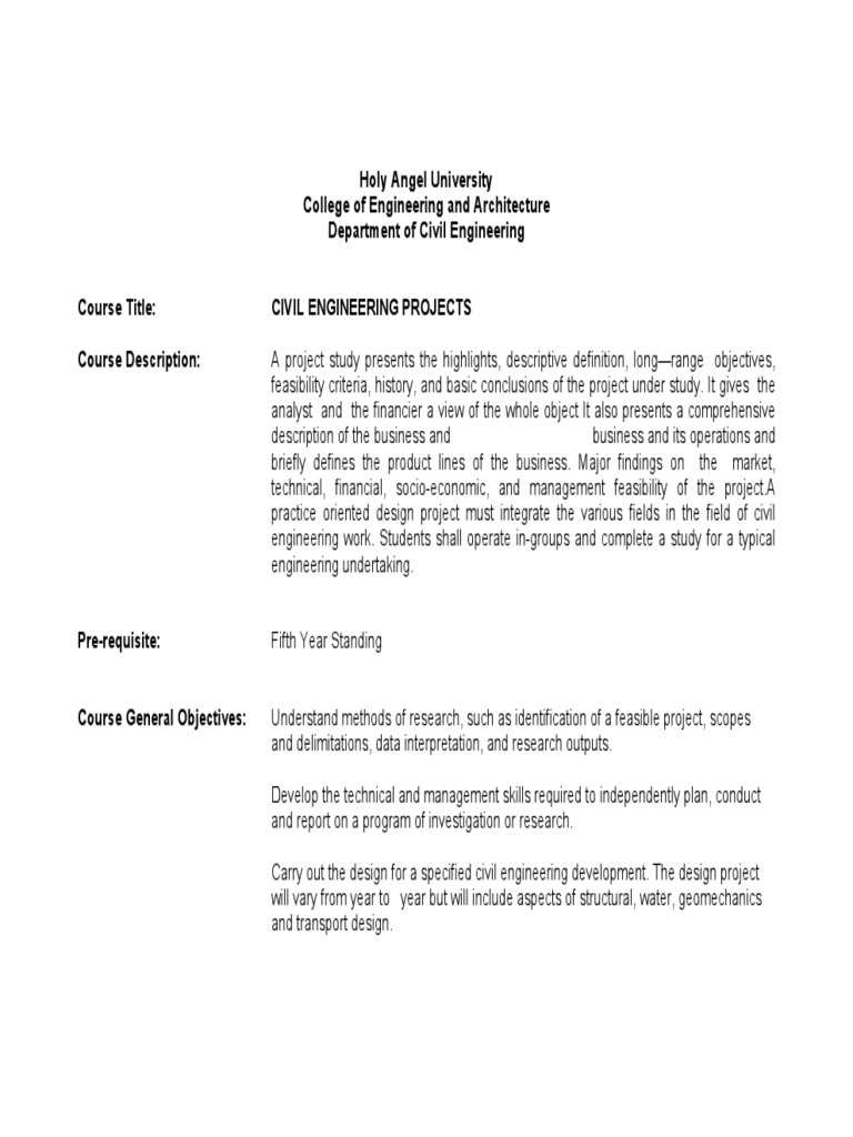Civil Engineering Projects | PDF | Feasibility Study | Engineering