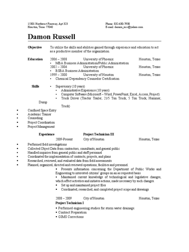 Damon Russ 529 Damon Russell Resume | PDF | Houston | Inventory