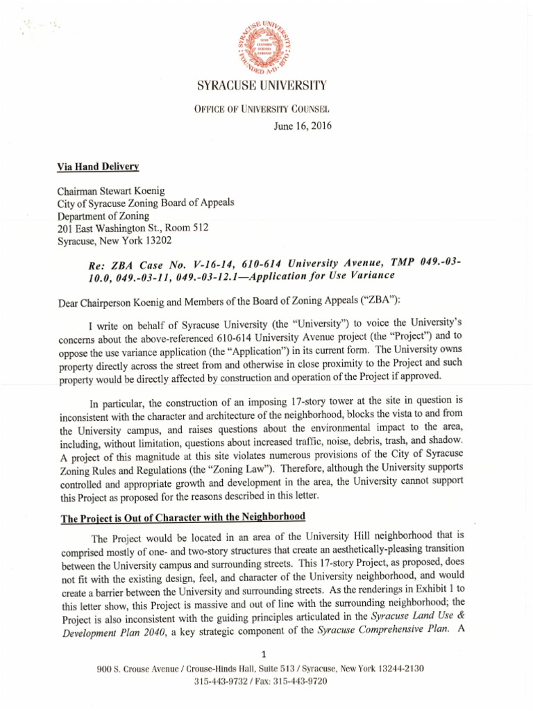 Syracuse University Letter | PDF