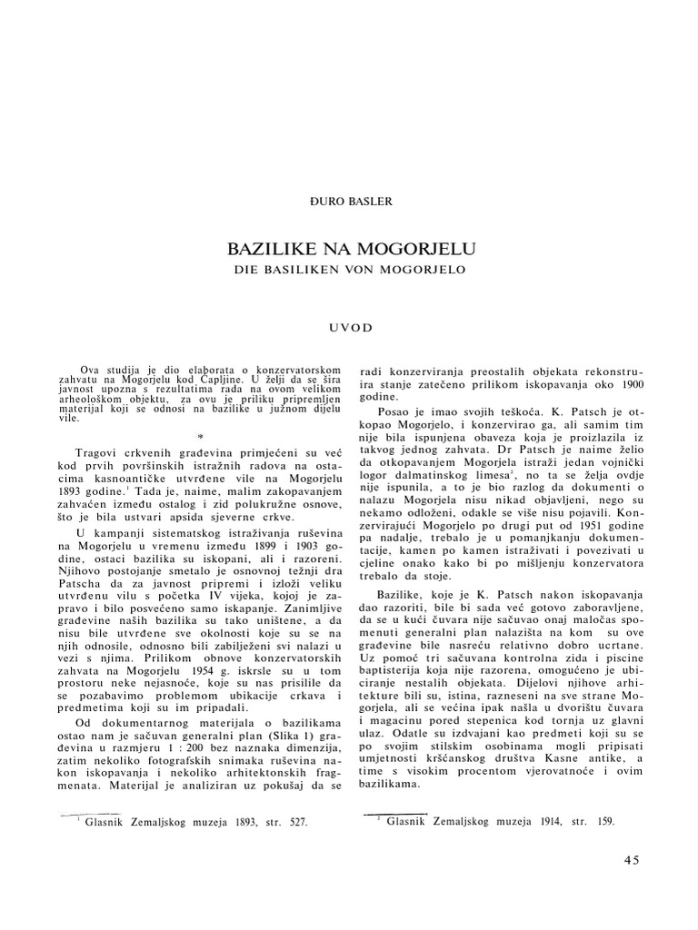 1958 Basilica Di Mogorjelo | PDF