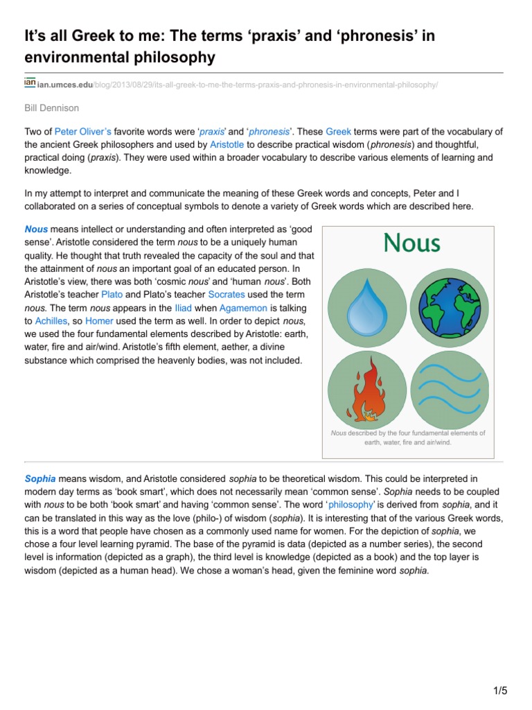 Ian - Umces.edu-Its All Greek To Me The Terms Praxis and Phronesis in ...