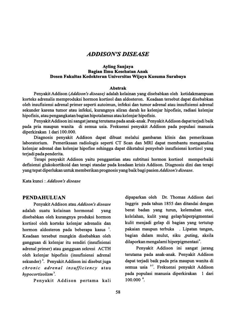Addisons Disease-Ayling Sanjaya | PDF