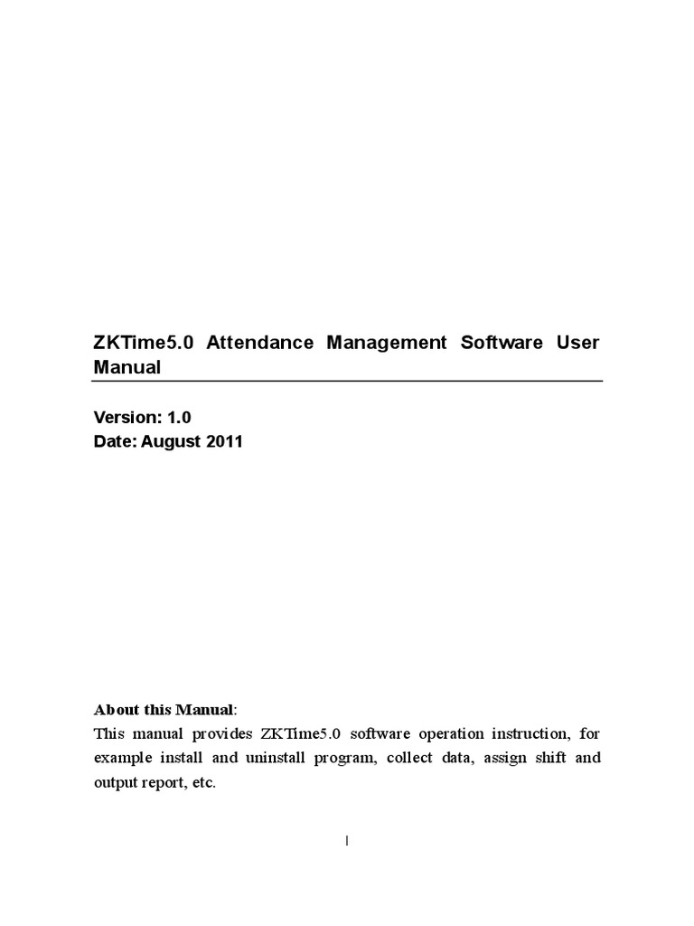 Zktime5.0Attendance Management Software User ManualV1.0 | PDF | Button (Computing ...