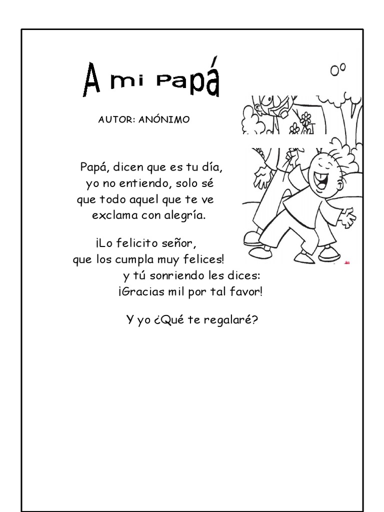 Poema A Mi Papa | PDF | Artes del Lenguaje y Comunicación | Estudios de ...