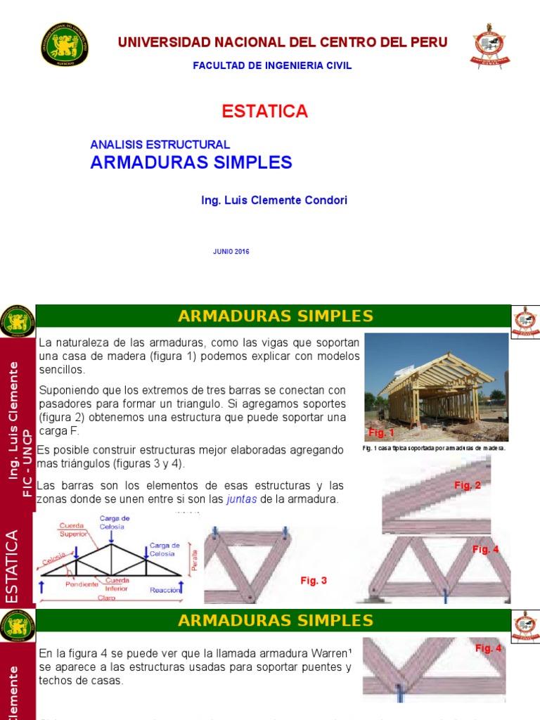 1 Armaduras Simples y Metodo Nudos Fic-Uncp | PDF | Braguero | Science