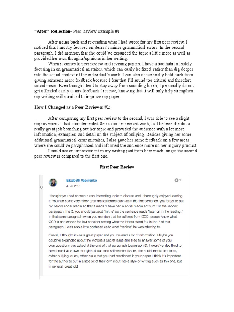 Peer Review Example 1 | PDF | Career & Growth