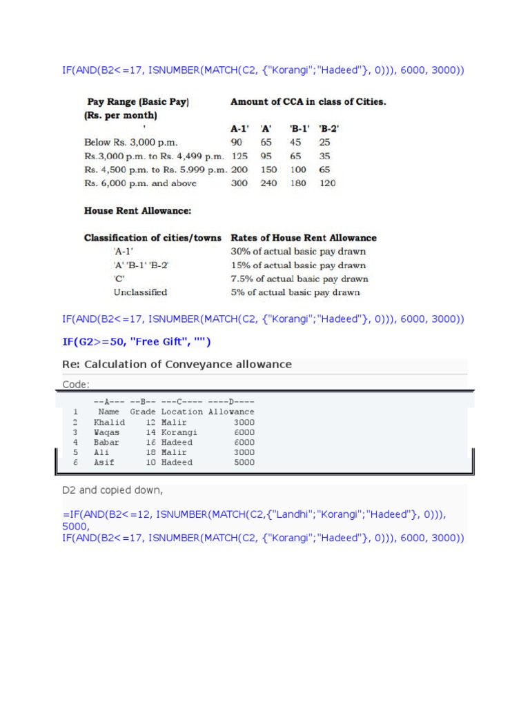 Conveyance Allowance Calculation Guide | PDF
