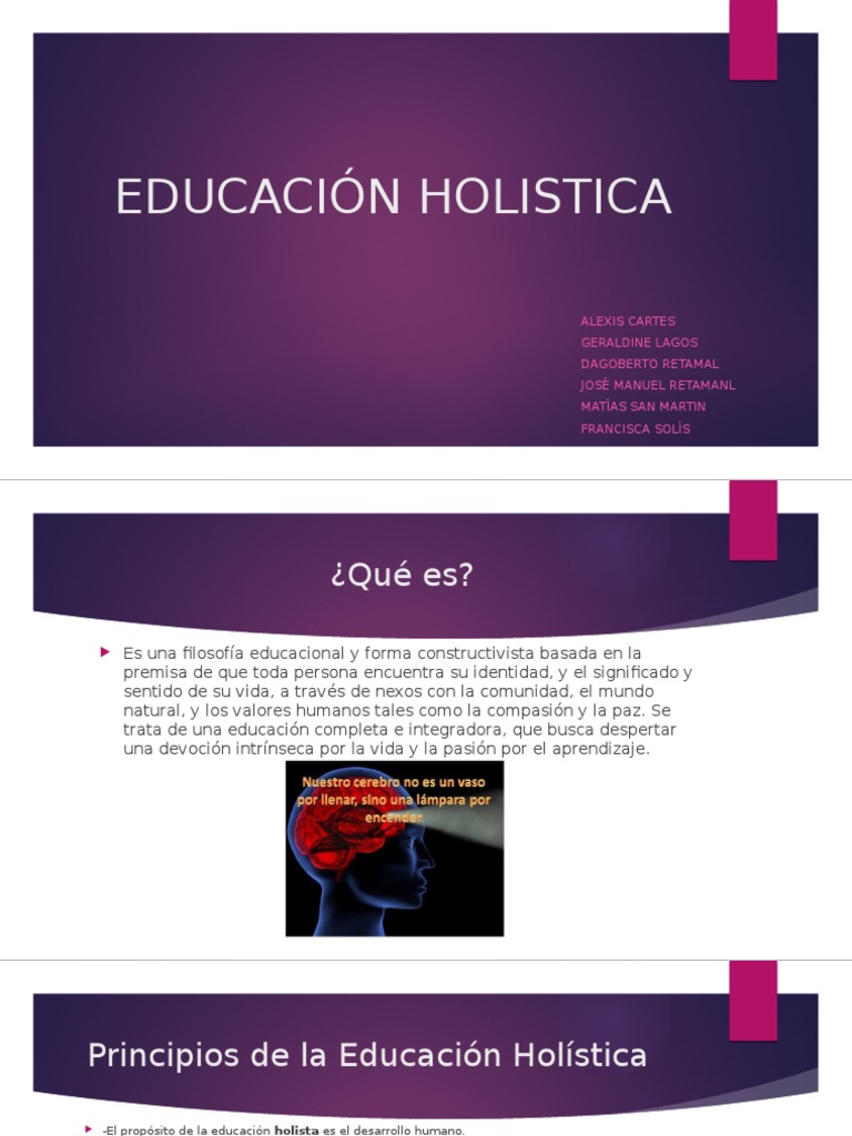 Principios y enfoques de la educación holística | PDF | Holismo ...