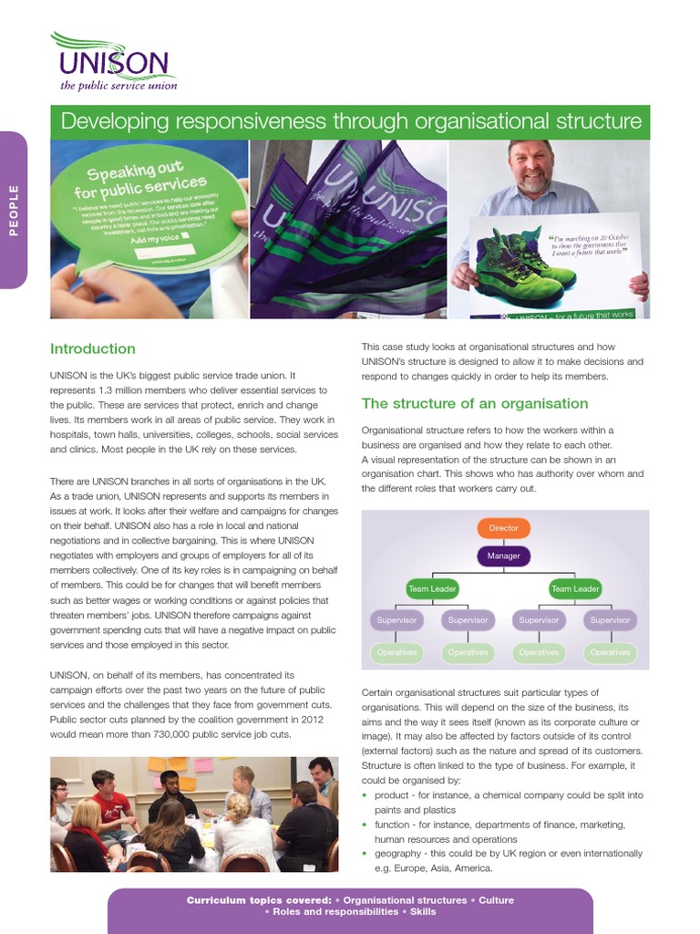 Case Study - Org Structure - Unison | PDF | Employment | Trade Union