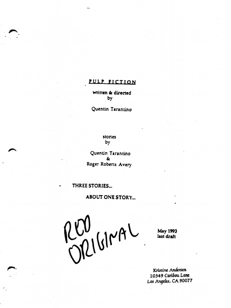 Screenplay Pulp Fiction | PDF