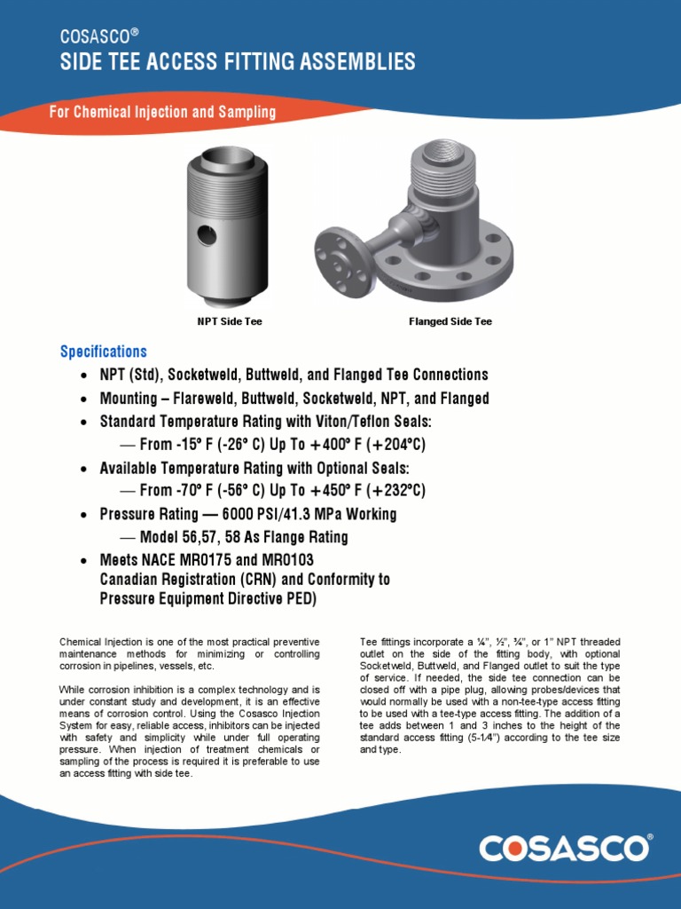 Cosasco Side Tee Access Fittings 2 | PDF | Mechanical Engineering | Nature