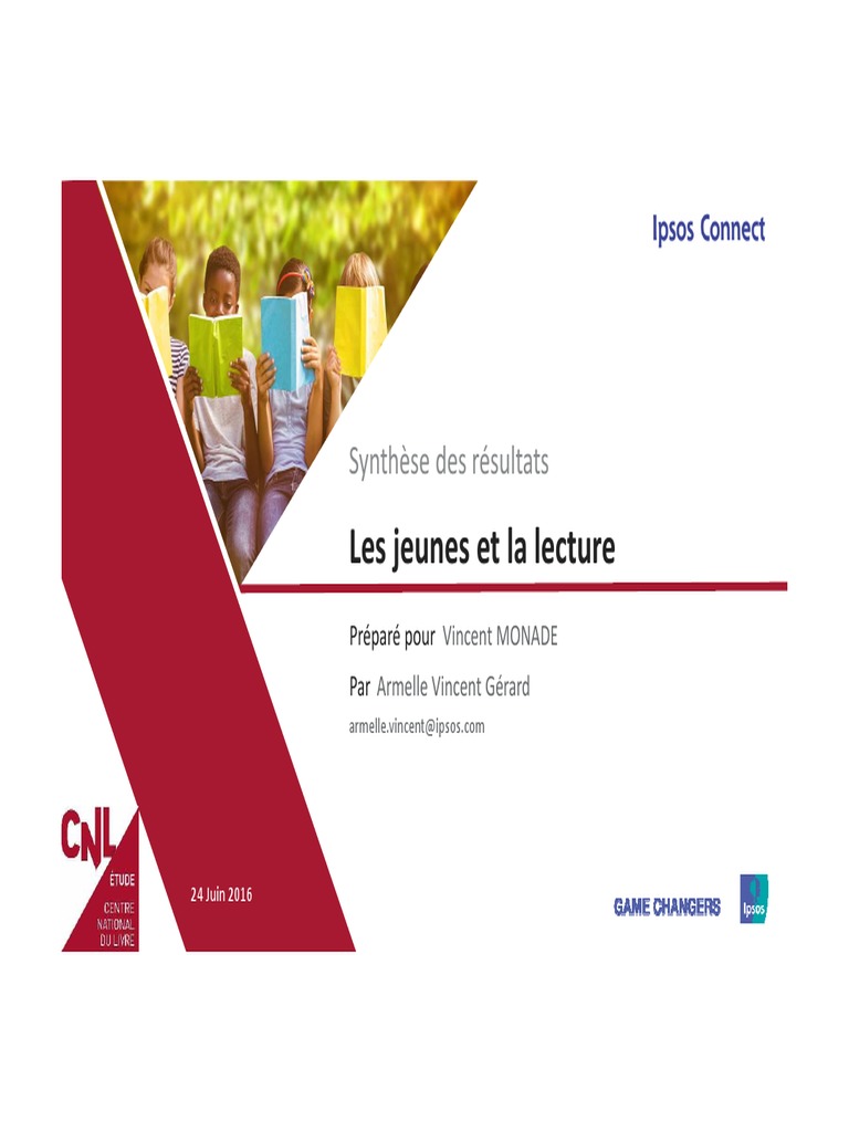 Les Jeunes Et La Lecture Etude 2016 | PDF | Liseuse | Lecture (Processus)