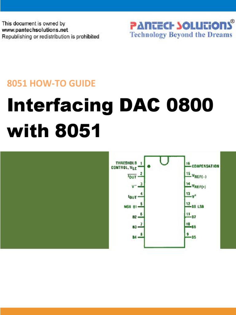 Interfacing DAC 0800 With 8051trainer | PDF | Digital To Analog Converter | Microcontroller