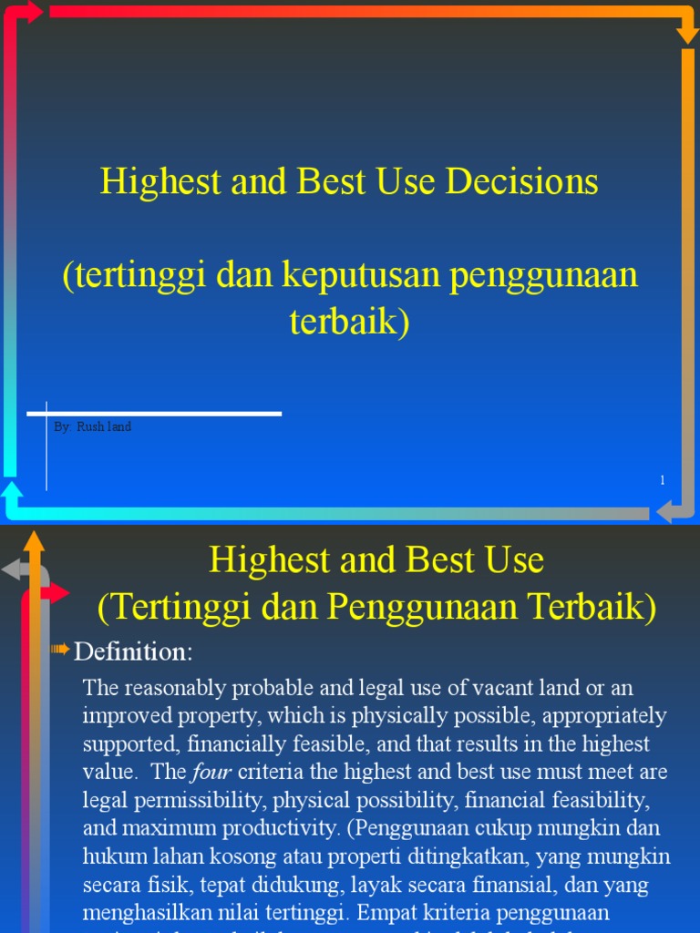 RE3 Highest and Best Use Decisions | PDF | Ekonomi | Business