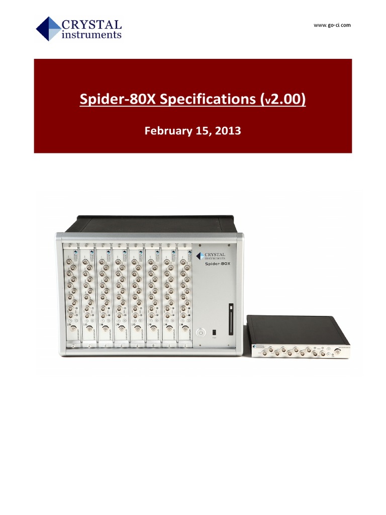 Spider-80X Specification 2.00 (A4) | PDF | Spectral Density | Sampling ...