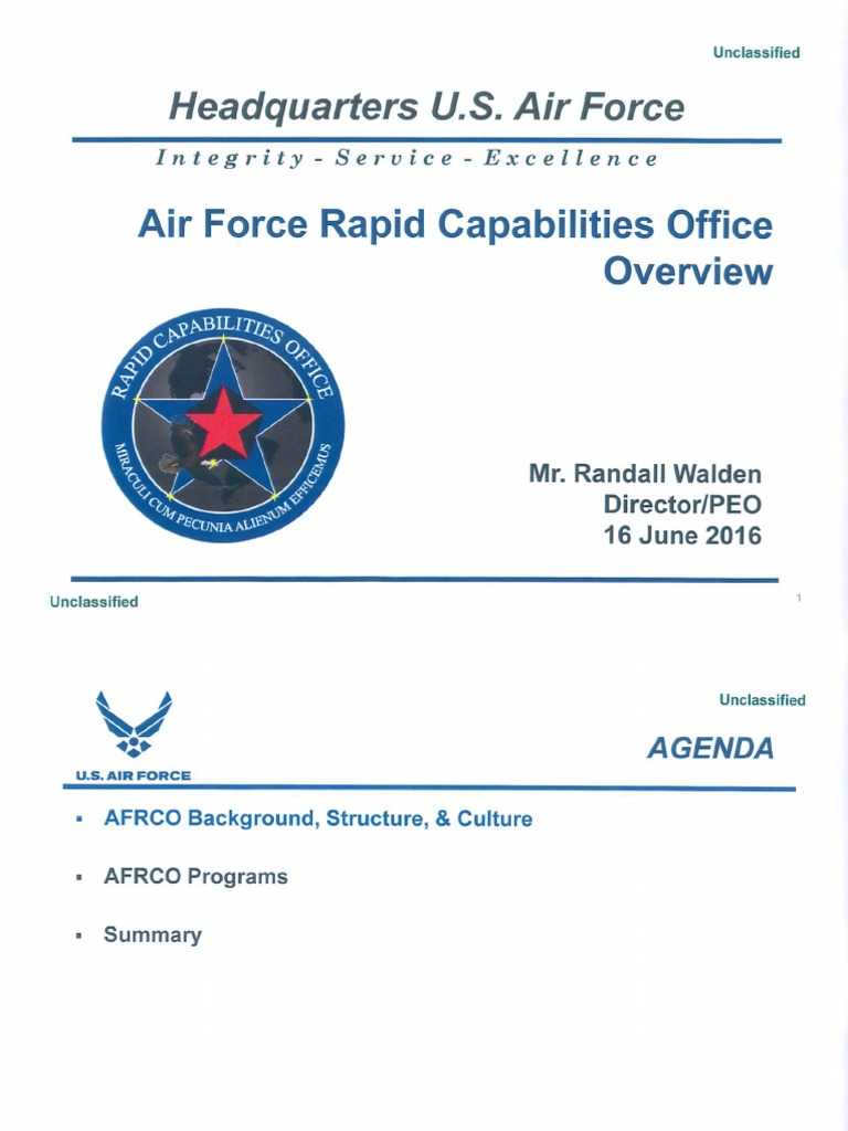 USAF Rapid Capabilities Office - AFA 06/16 | PDF