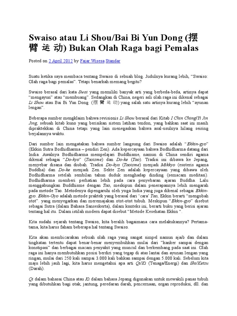 Swaiso Atau Li Shou | PDF