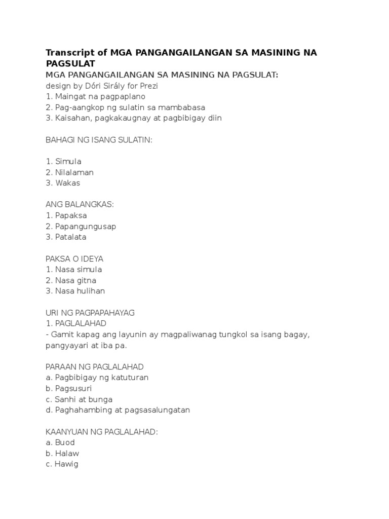 Masining Na Pagsulat | PDF