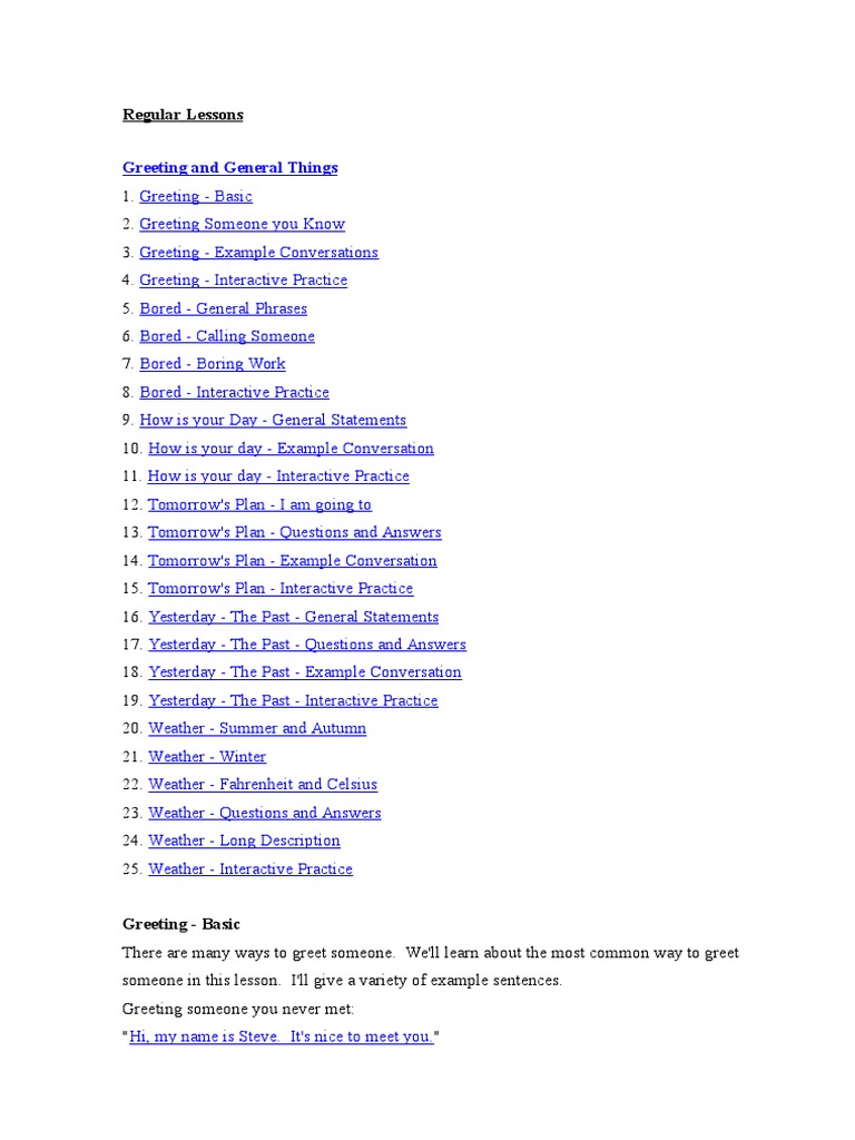 General Topics | PDF | Fahrenheit | Conversation