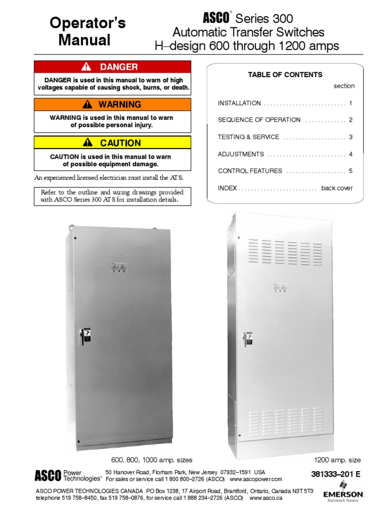 Asco Series 300 | PDF | Switch | Cable