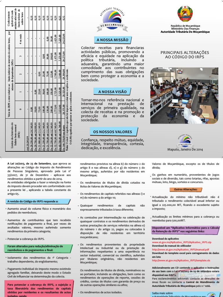 Folheto - Código Do IRPS PDF | Impostos | Economias