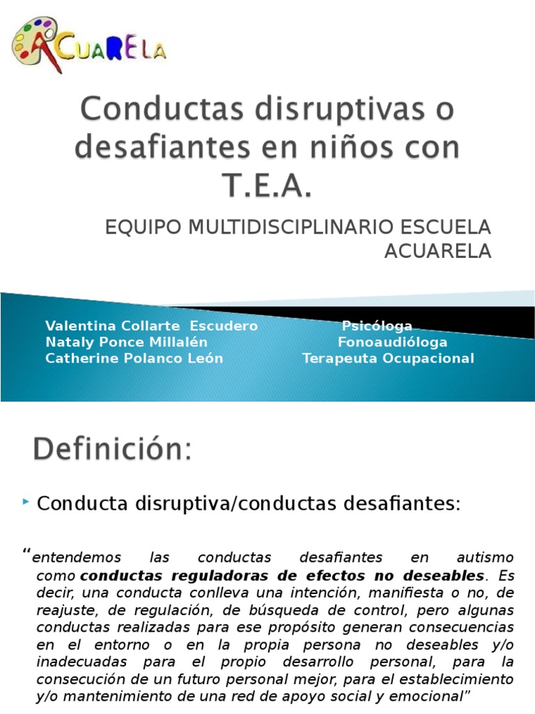 Estrategias para Conductas Disruptivas en TEA | PDF | Autismo ...
