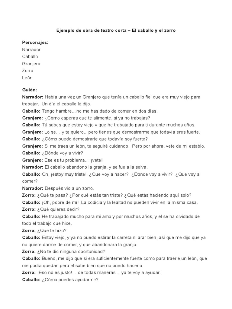 Ejemplo de obra de teatro corta.docx | León | Narración