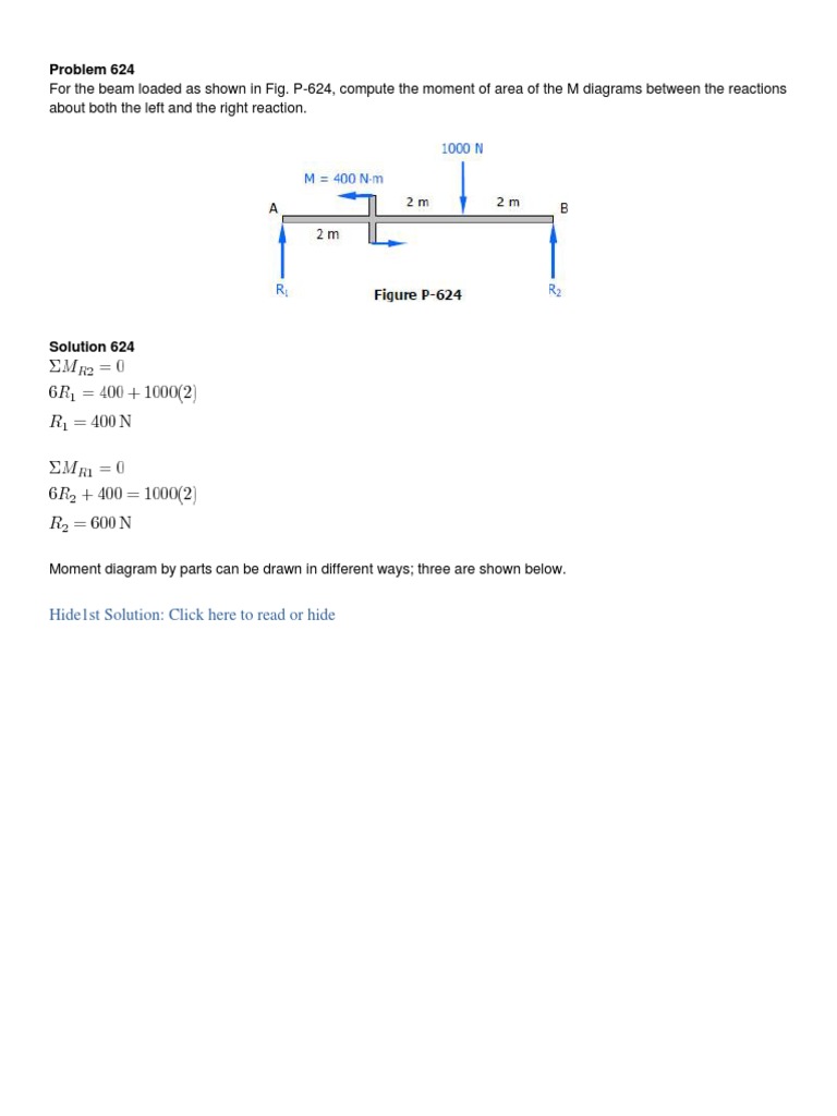 Strength of Materials Problem 624 | PDF | Beam (Structure) | Tangent